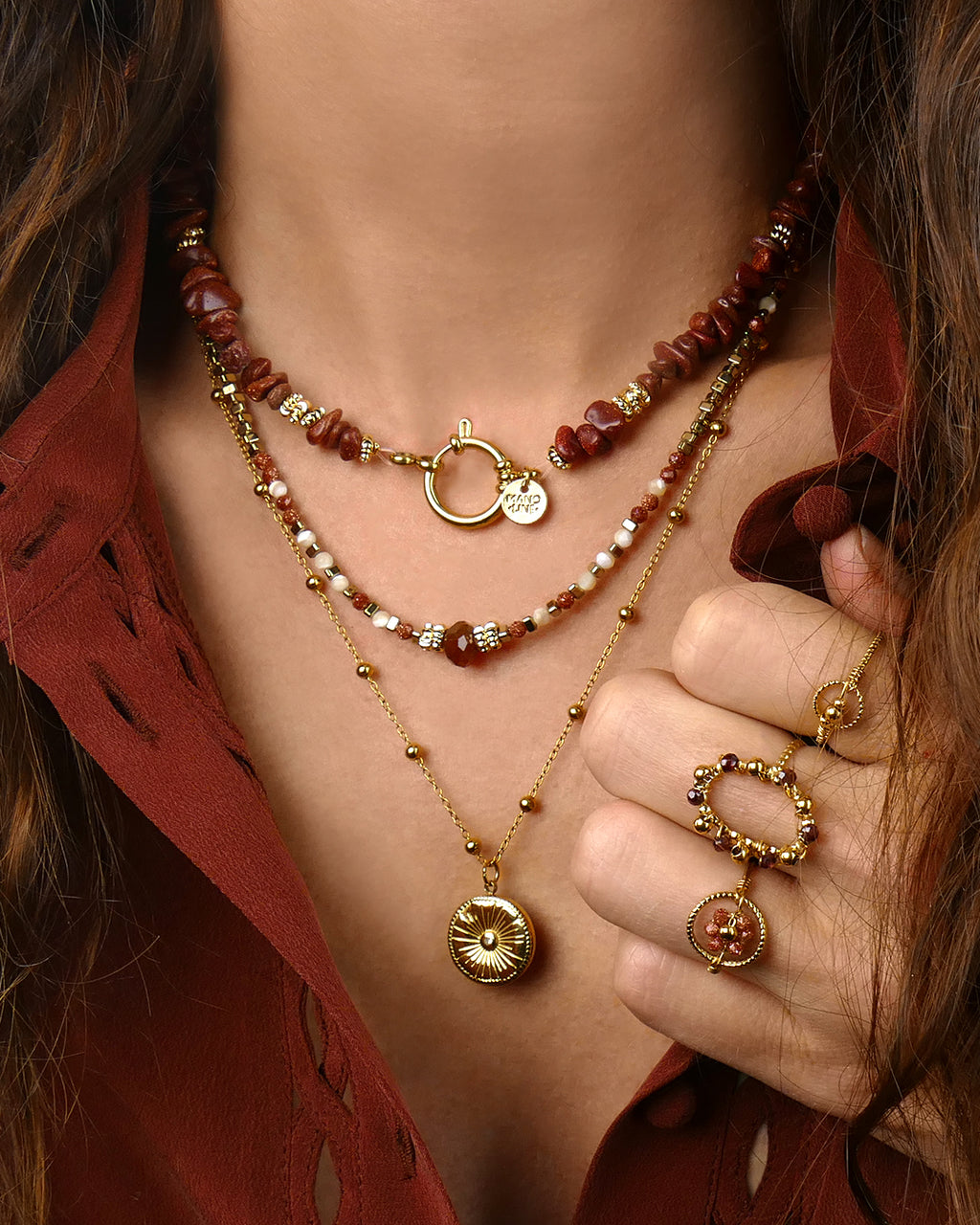 Collier TIAMO - Terracotta Doré – Manoline